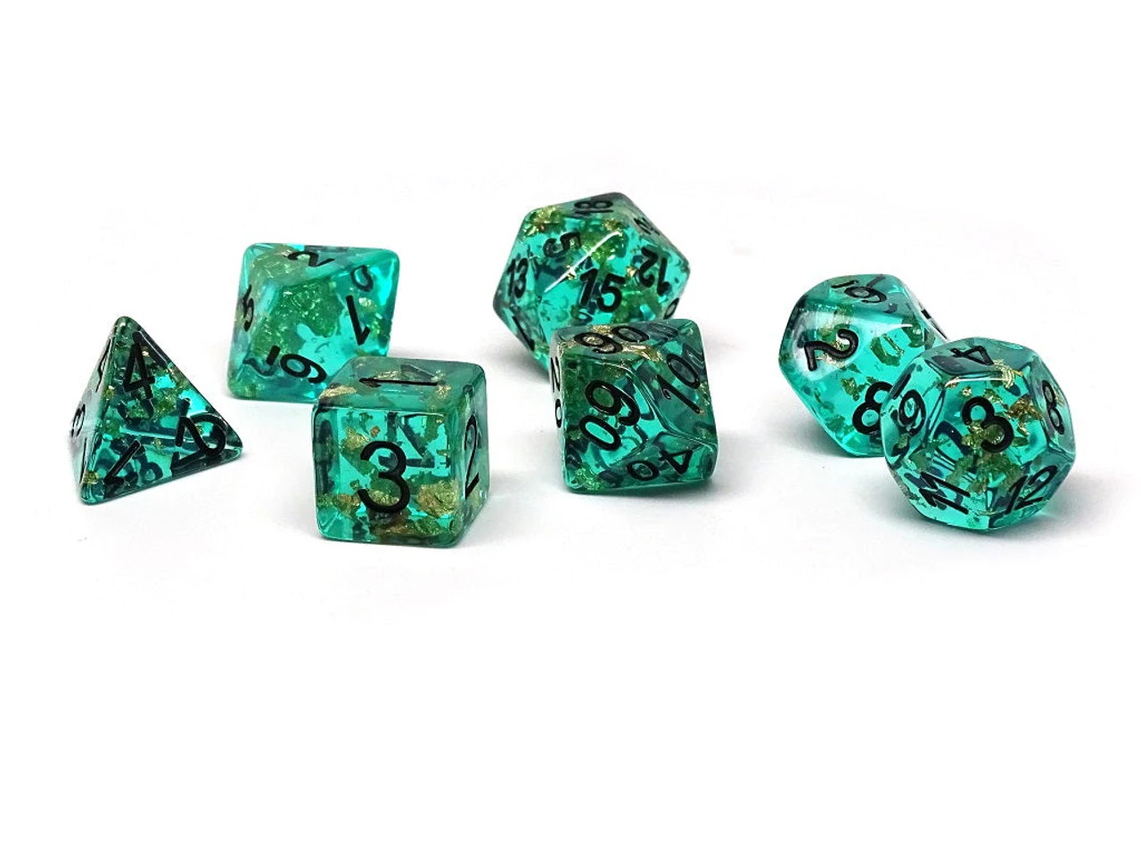 Translucent Polyhedral Dnd Dice Set Teal Ocean Reef Dice Game Depot