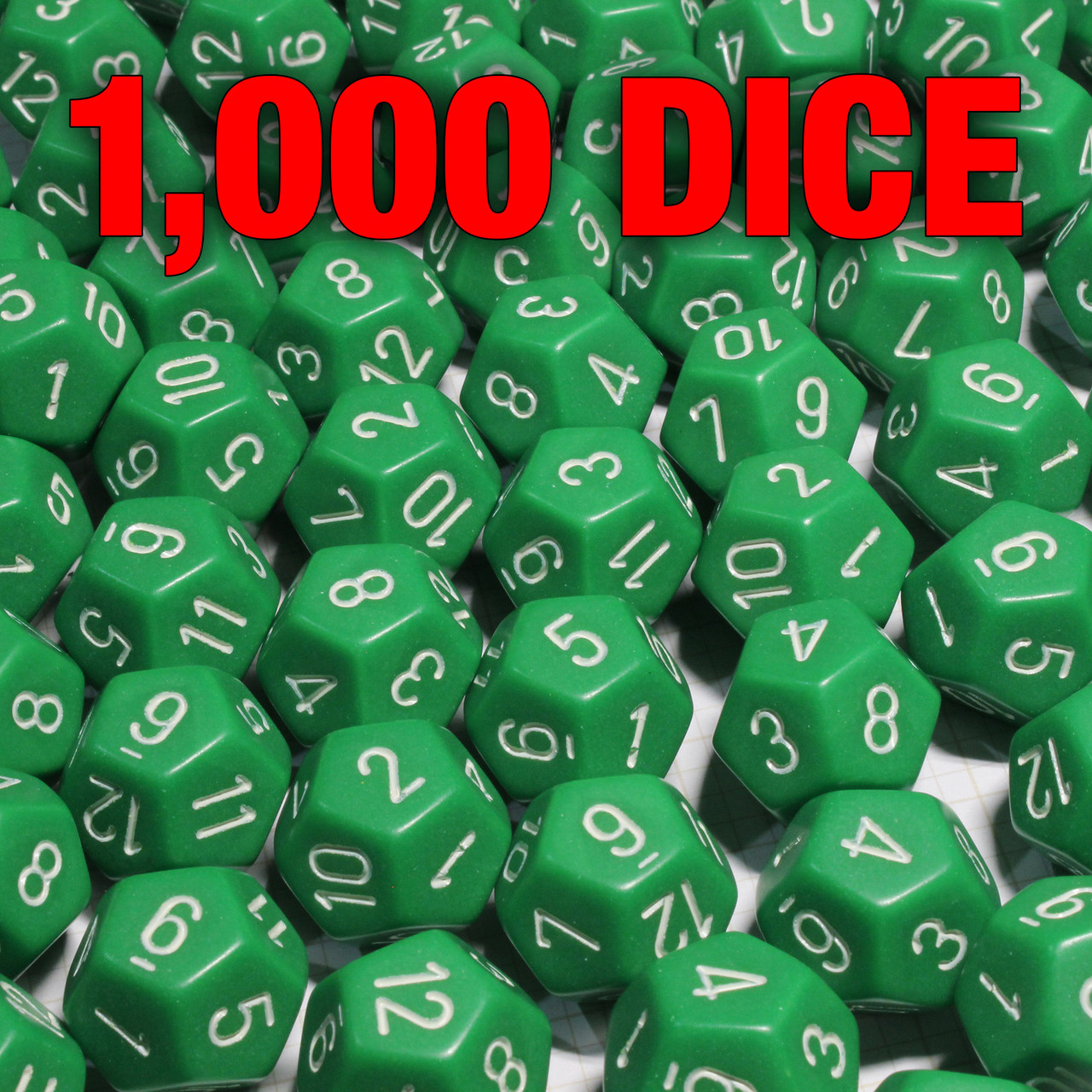 12-Sided Opaque Dice (d12) - Green - Dice Game Depot