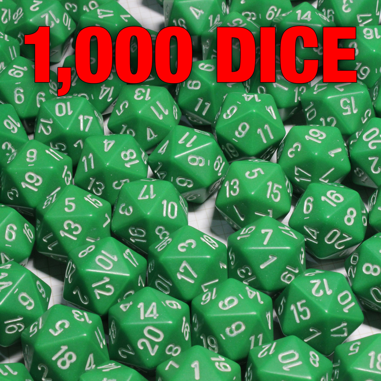 20-Sided Opaque Dice (d20) - Green - Dice Game Depot