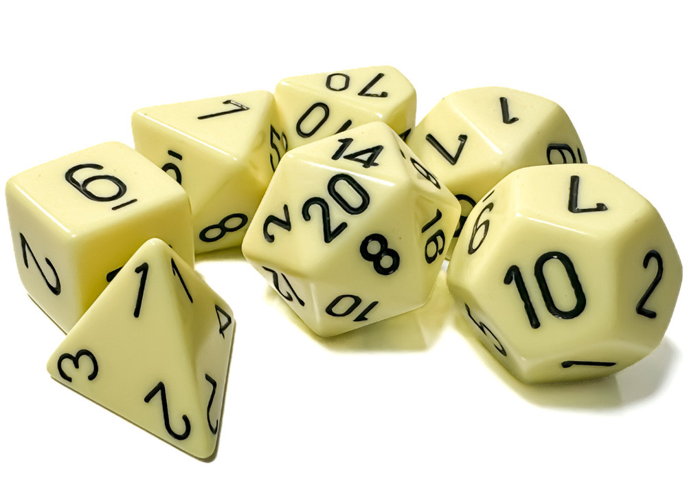 Opaque Pastel Yellow Polyhedral Dice Set | Dice Game Depot