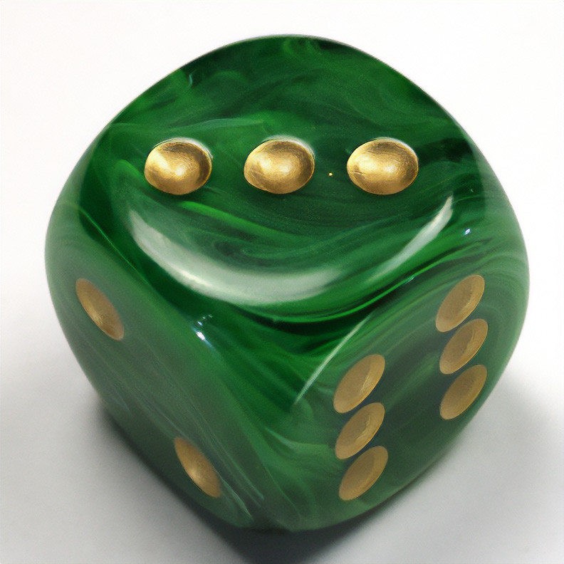 30mm 6-sided Green Vortex Dice | Dice Game Depot