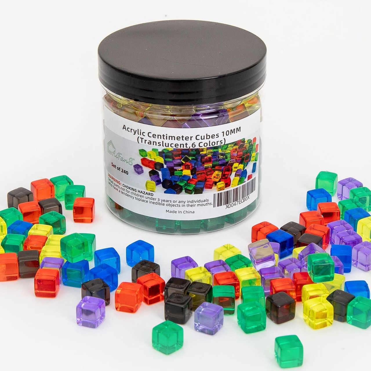 Pack of 240 Translucent Centimeter Cubes in Six Colors | Dice Game Depot