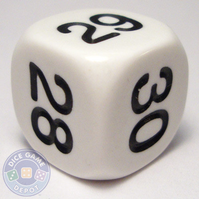 6-sided dice with numerals | Dice Game Depot