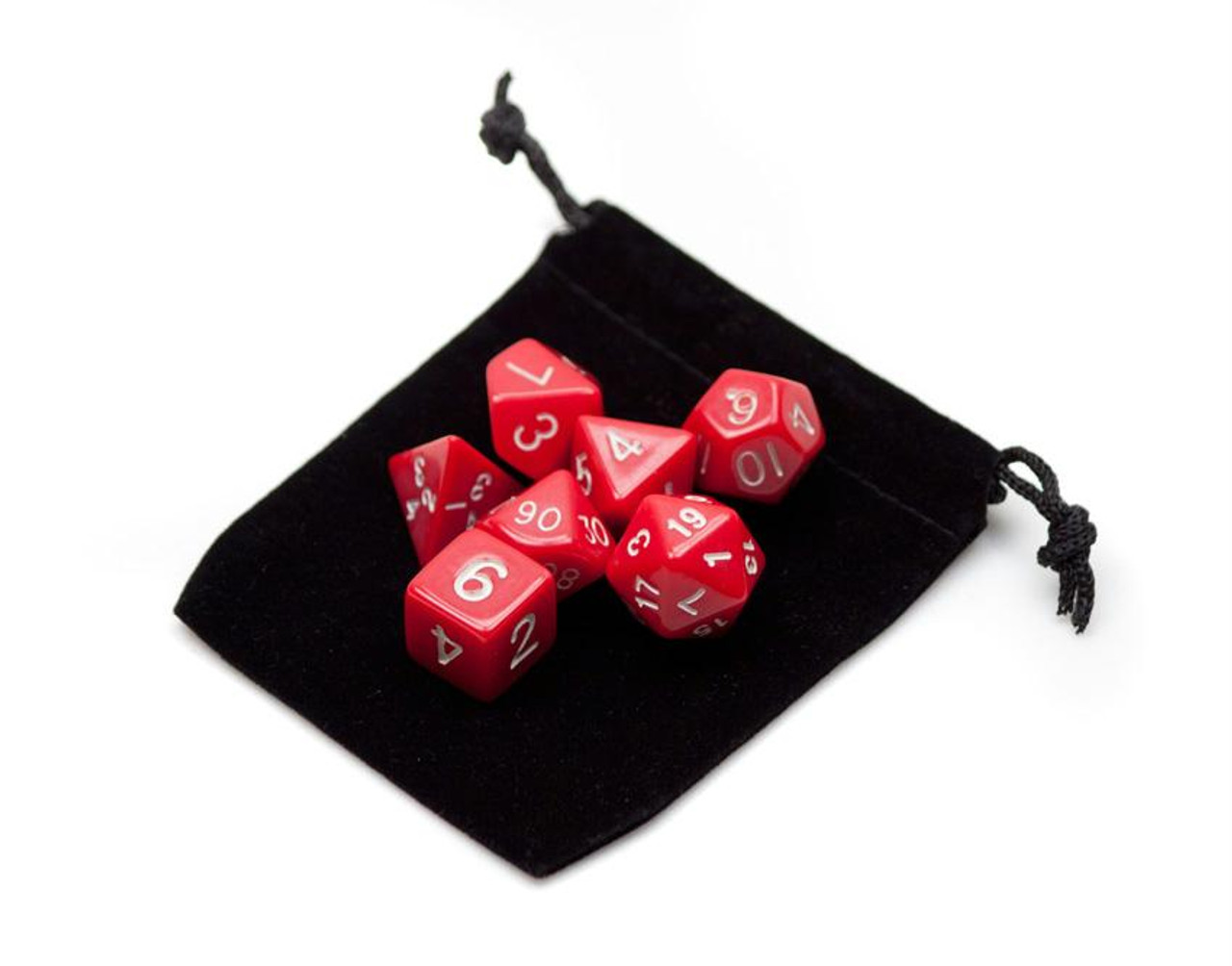 Solid Red Opaque Polyhedral Dnd Dice Set Dice Game Depot