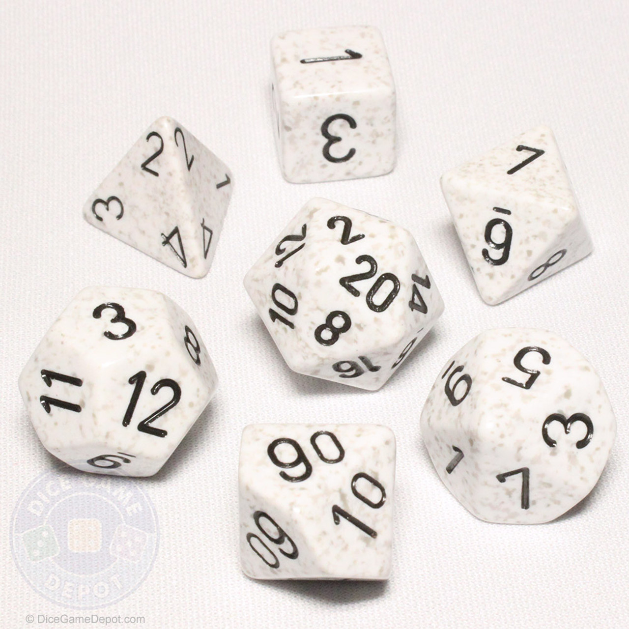 Arctic Camo Speckled Polyhedral Dnd Dice Set Dice Game Depot