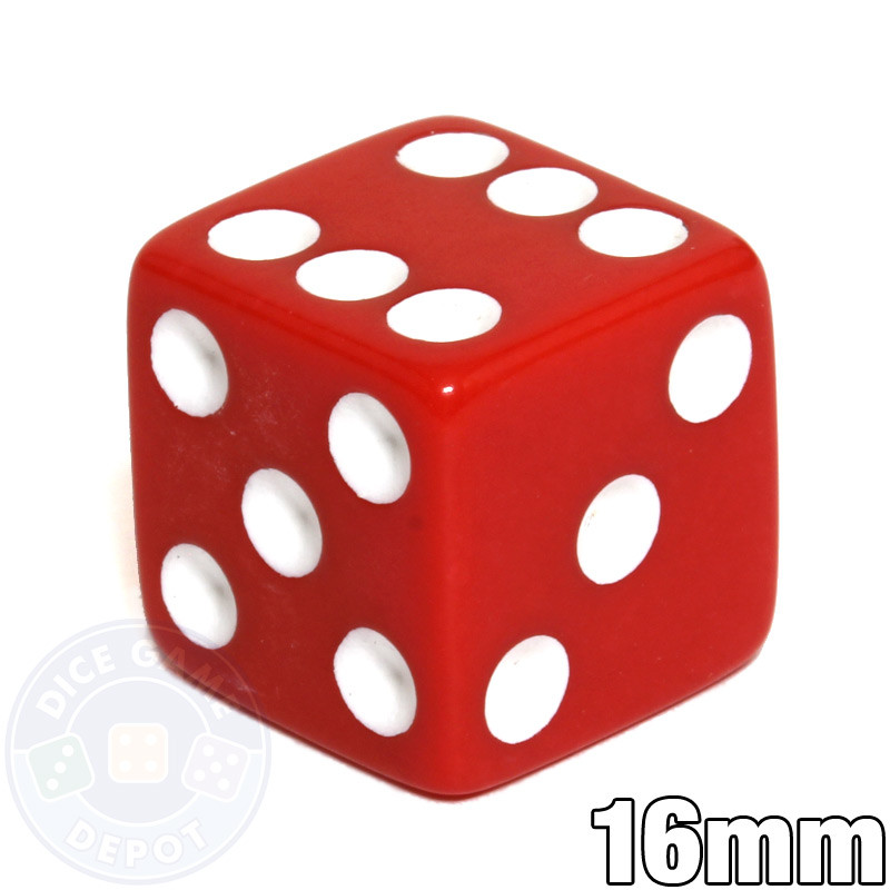 Opaque Dice - Red 16mm d6 - Dice Game Depot