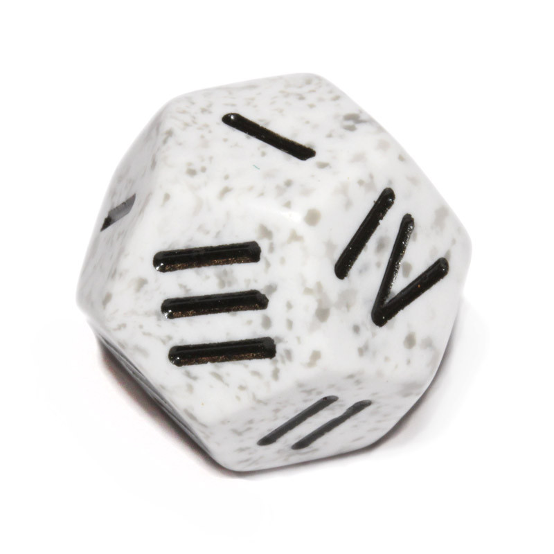 12-sided d4 - Roman Numerals - Arctic Camo - Dice Game Depot