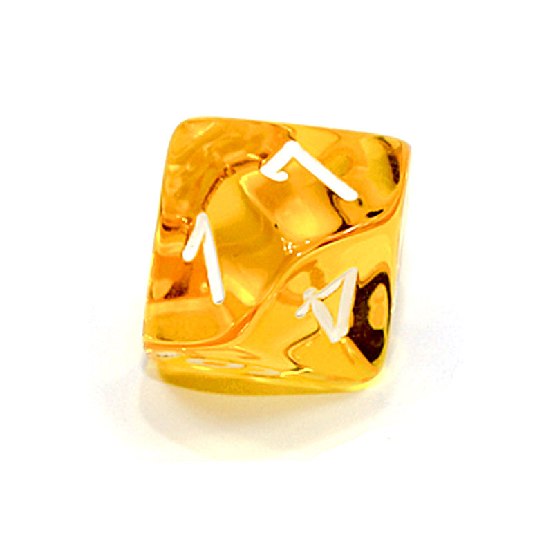 10-Sided Translucent Dice (d10) - Yellow - Dice Game Depot