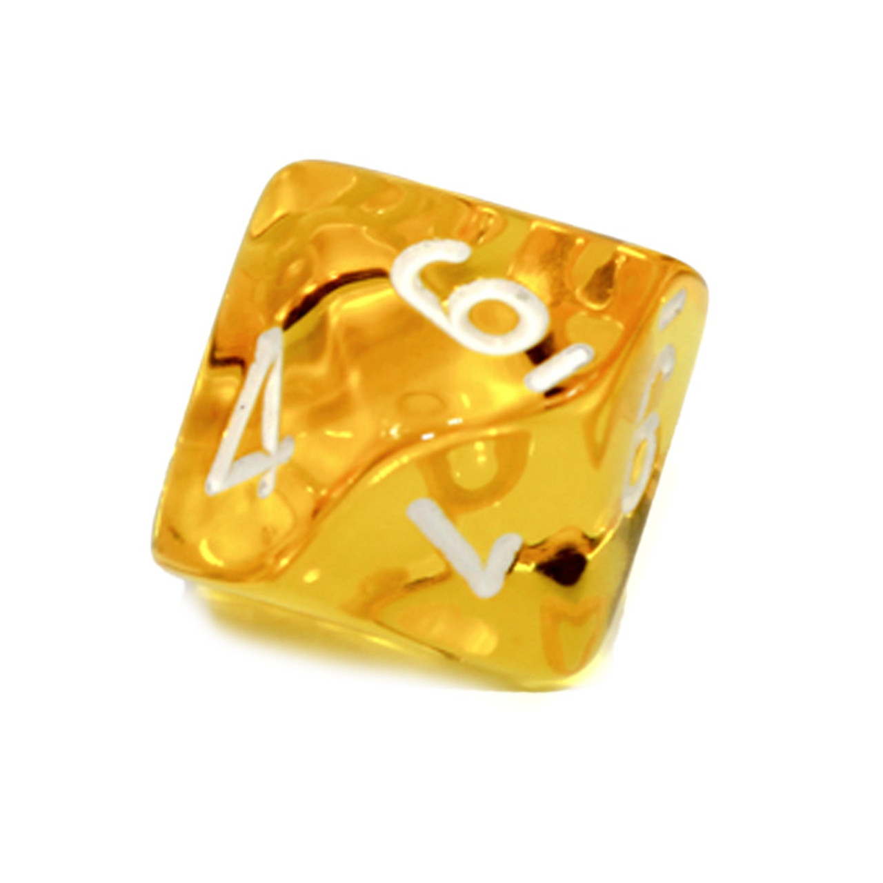 10 Sided Translucent Dice D10 Yellow Dice Game Depot