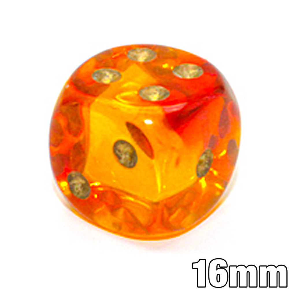 Gemini Dice - Translucent Red and Yellow d6 - Dice Game Depot