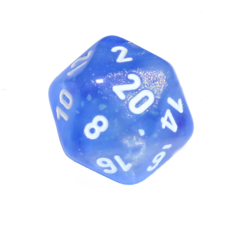 20-sided Borealis Sky Blue Dice (d20) | Dice Game Depot