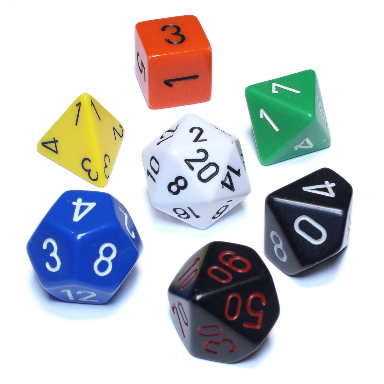 Opaque Polyhedral 7-Die Set for Beginner Players | Dice Game Depot