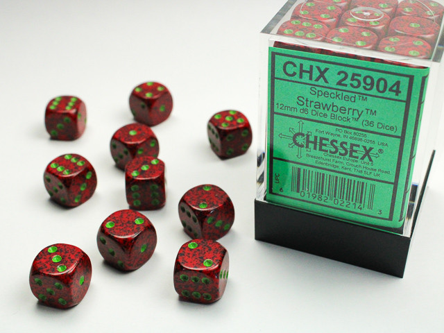 Set of 36 Speckled Strawberry Dice in 12mm Size | Dice Game Depot