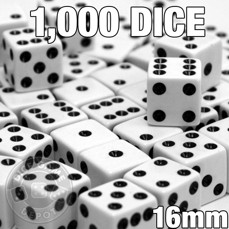 Opaque White 6-Sided Dice (d6) For Sale | Dice Game Depot