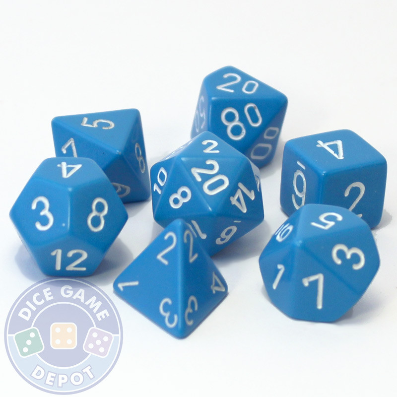 Light Blue Opaque DnD Dice Set | Dice Game Depot
