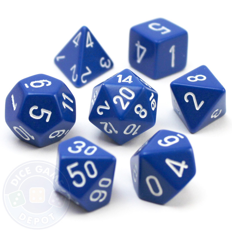 Opaque Blue DnD Dice Set | Dice Game Depot