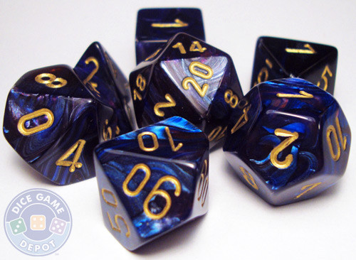 DnD dice set - Royal blue Scarab game dice for sale | Dice Game Depot