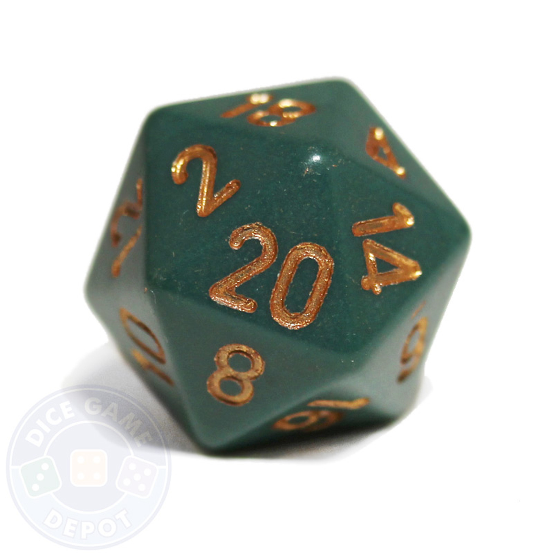 20-Sided Opaque Dice (d20) - Green - Dice Game Depot