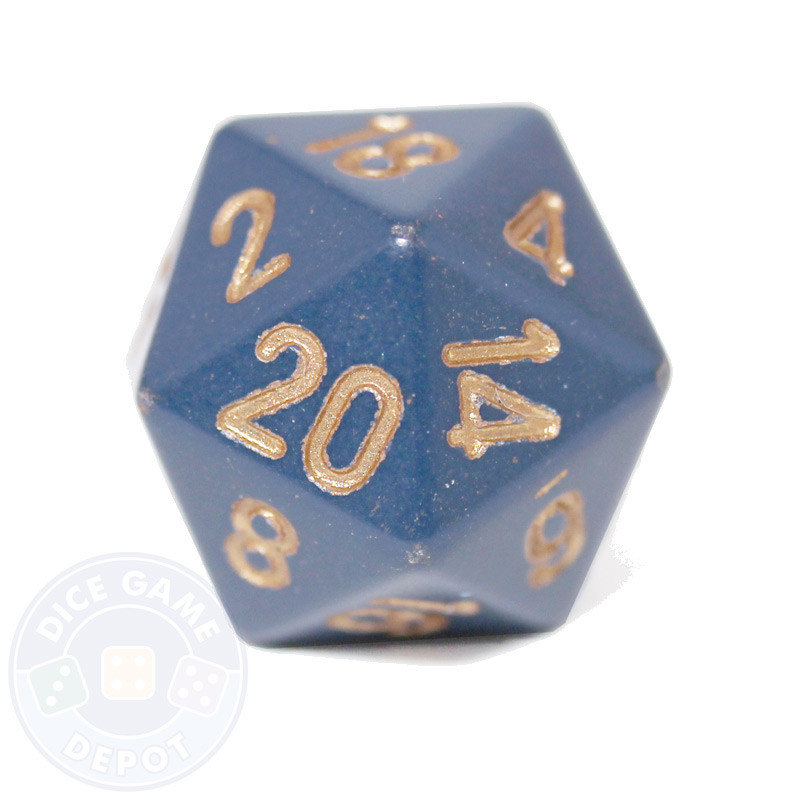 20-Sided Opaque Dice (d20) - Blue - Dice Game Depot