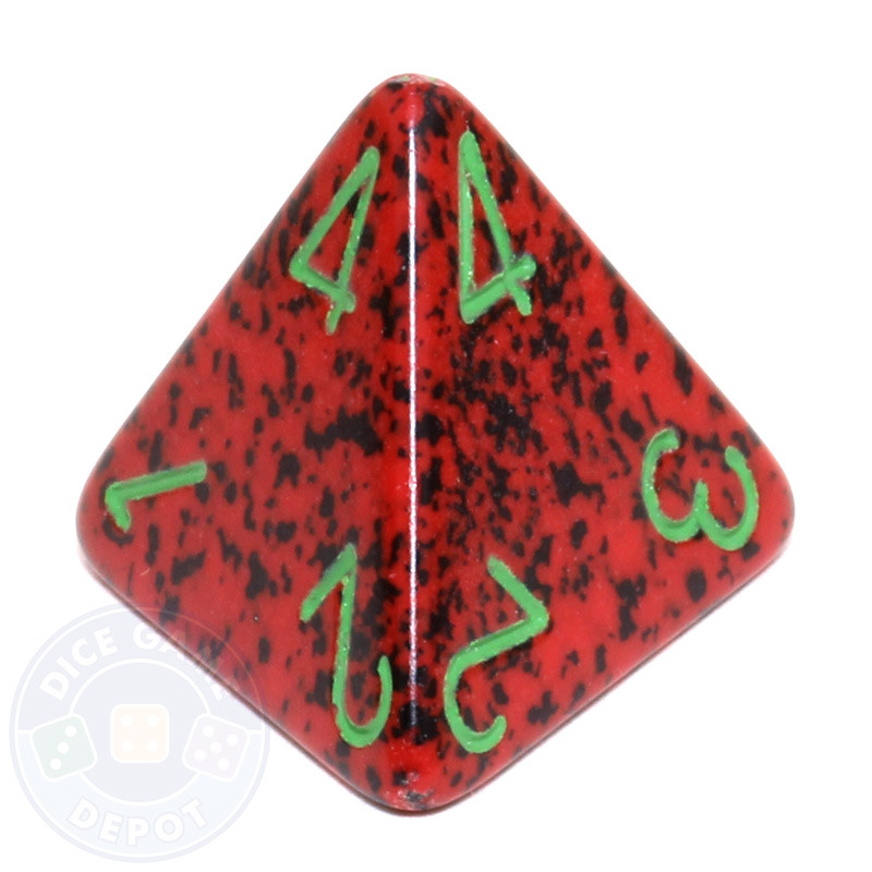 Speckled Strawberry 4-Sided Dice (d4) For Sale | Dice Game Depot