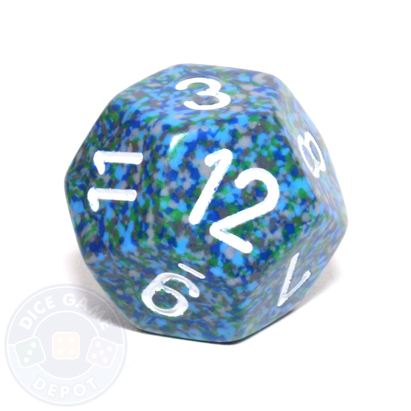 12-Sided Speckled Dice (d12) - Sea - Dice Game Depot