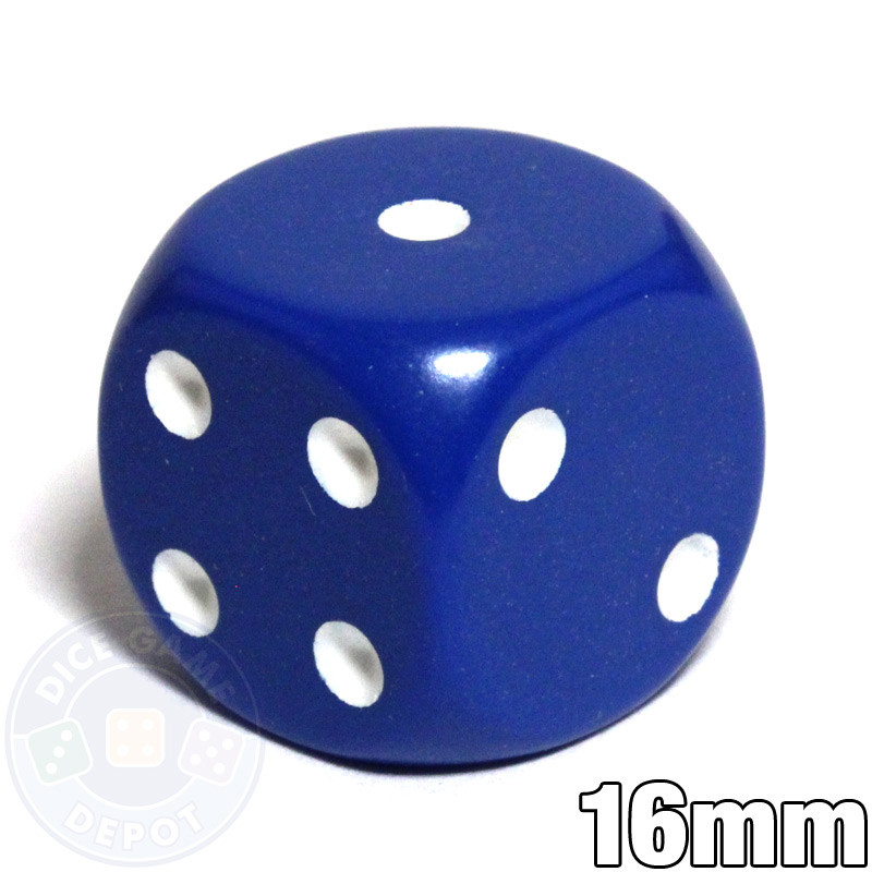 16mm Opaque Square-Corner Blue Dice | Dice Game Depot