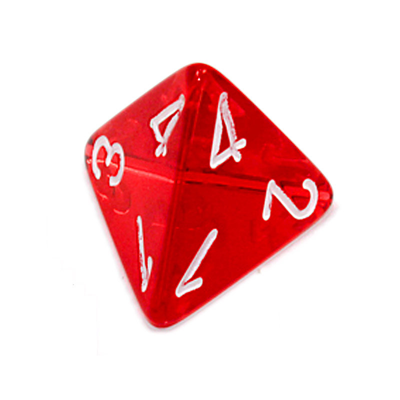 4-sided Translucent Dice - Red | Dice Game Depot