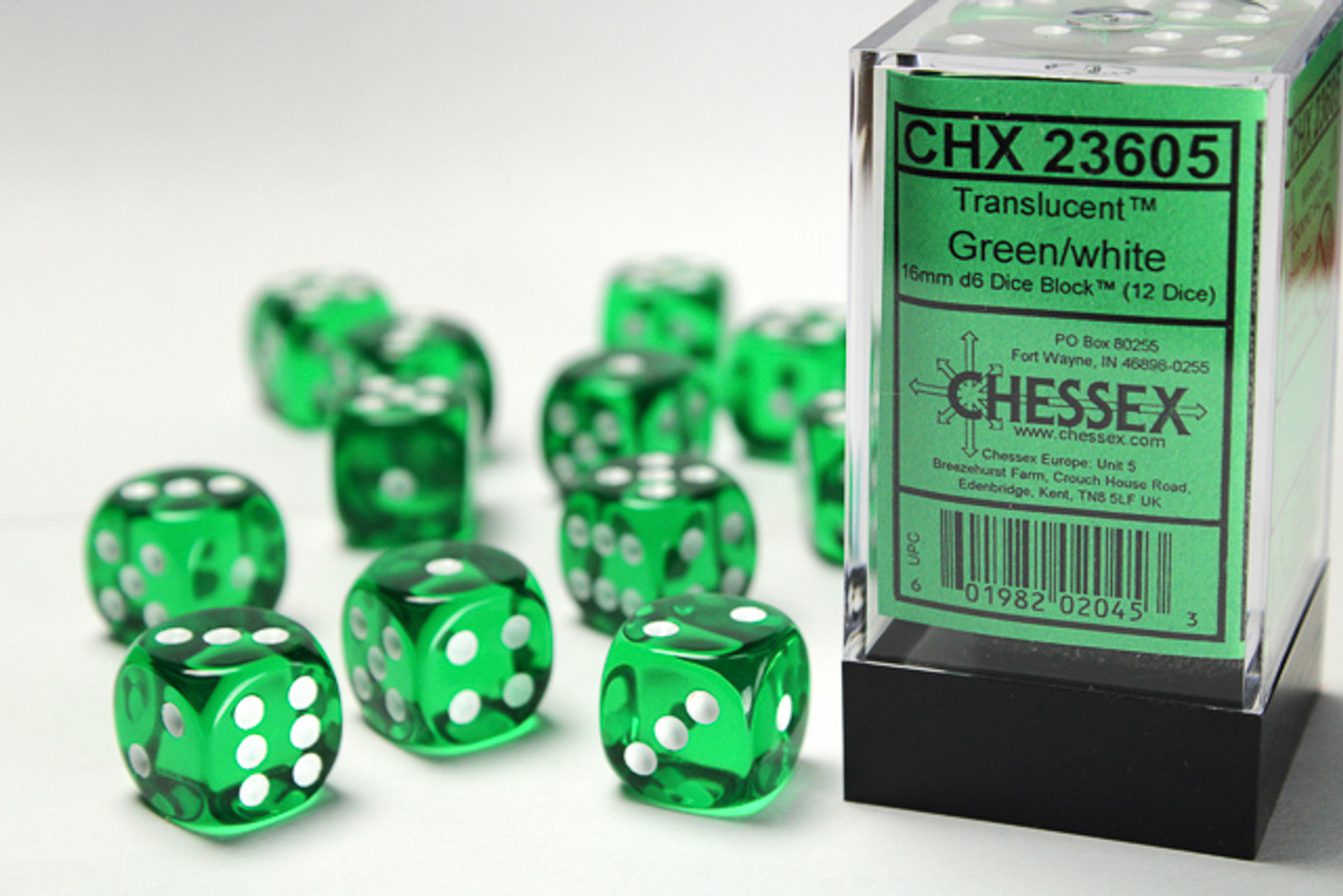 Translucent Round Corner Dice Block Of 12 Green D6s Dice Game Depot