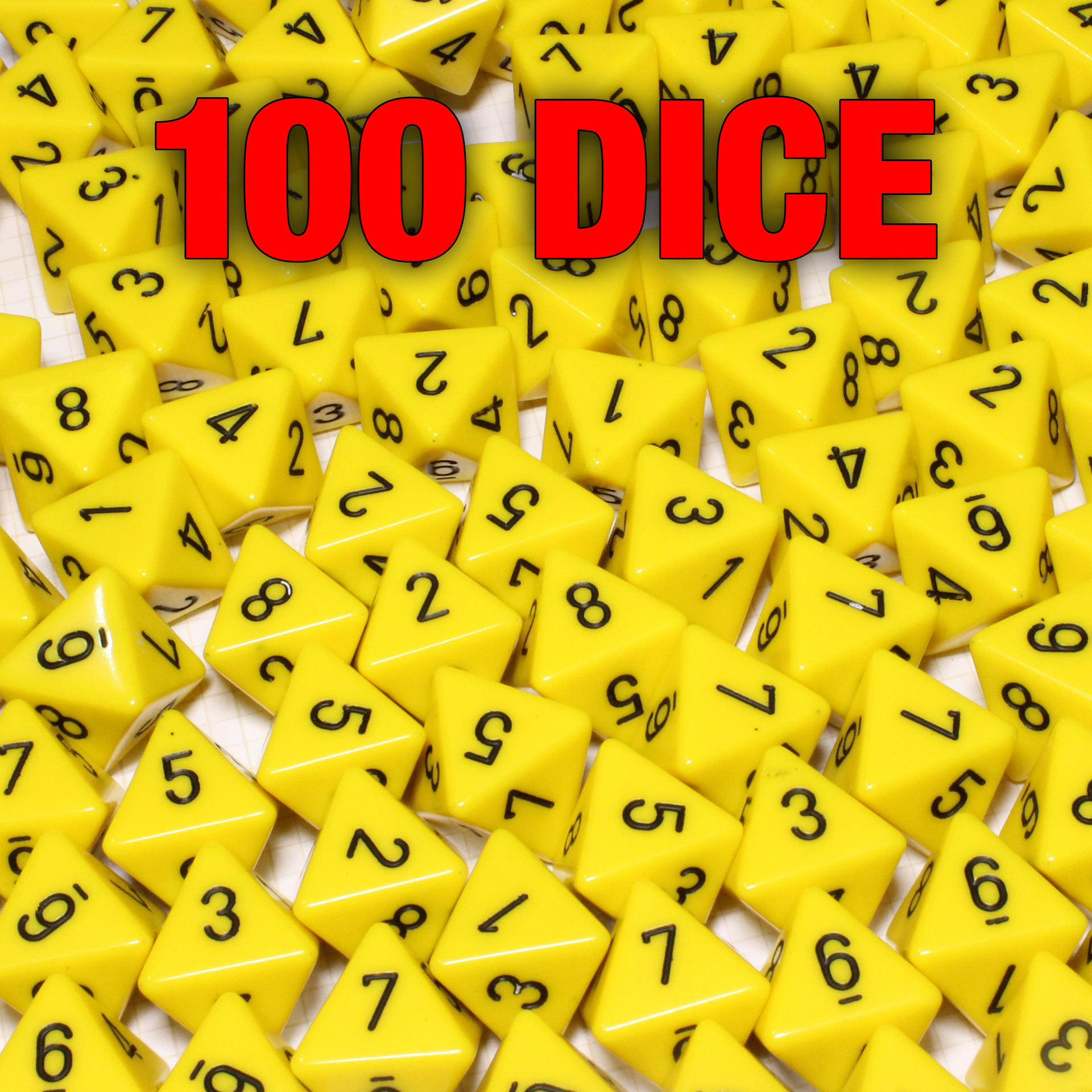 8-sided Opaque Yellow Dice (d8) | Dice Game Depot