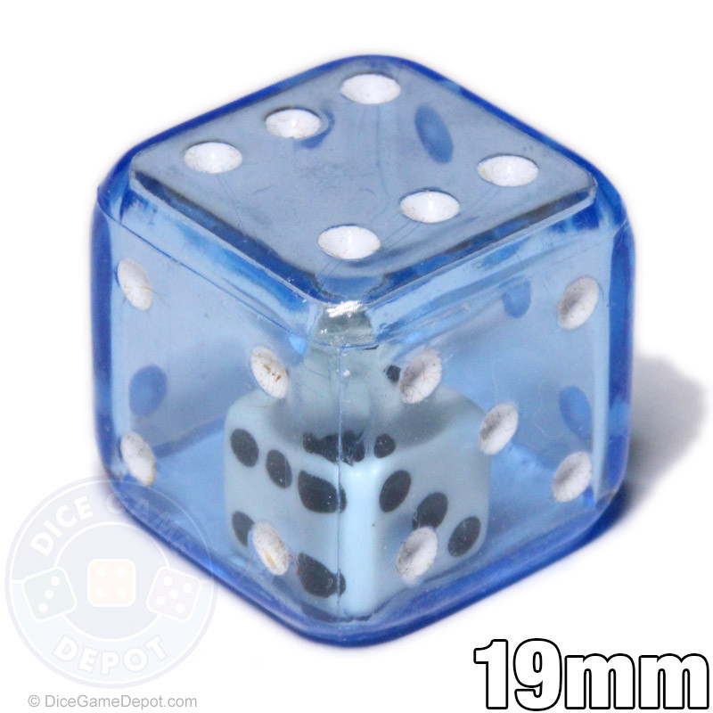 Blue Double Dice - A d6 inside a d6 | Dice Game Depot