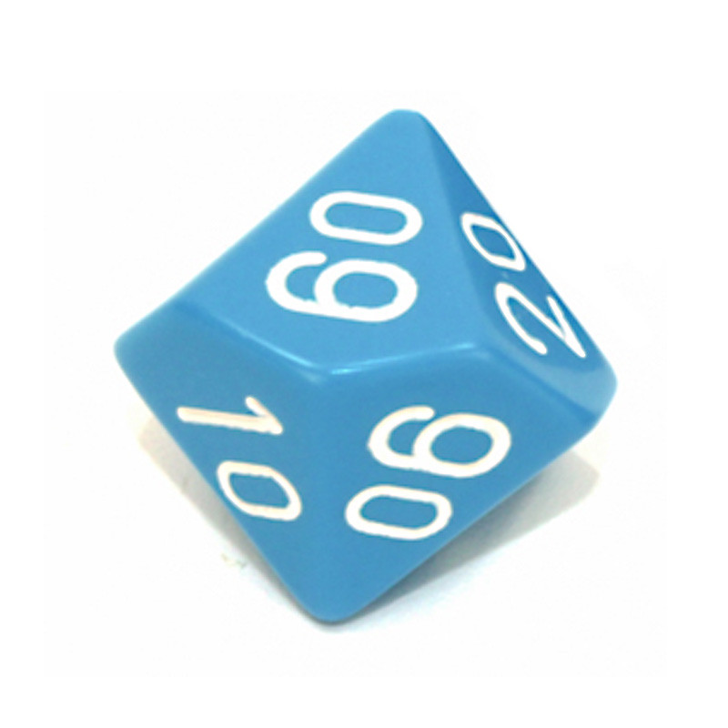 10-Sided Tens Opaque Dice - Blue - Dice Game Depot