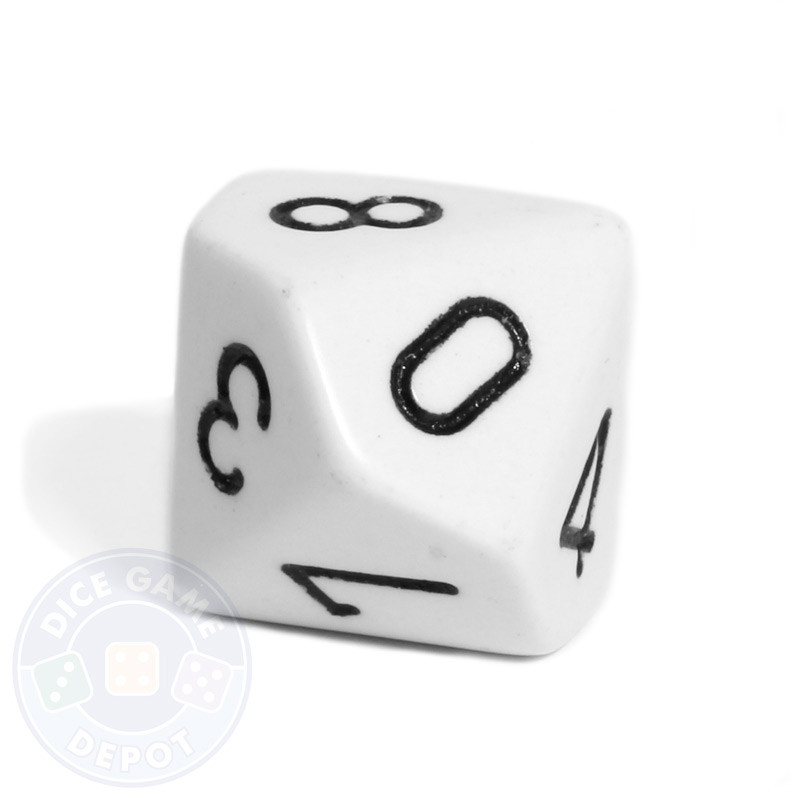 10-Sided Opaque Dice (d10) - Black - Dice Game Depot