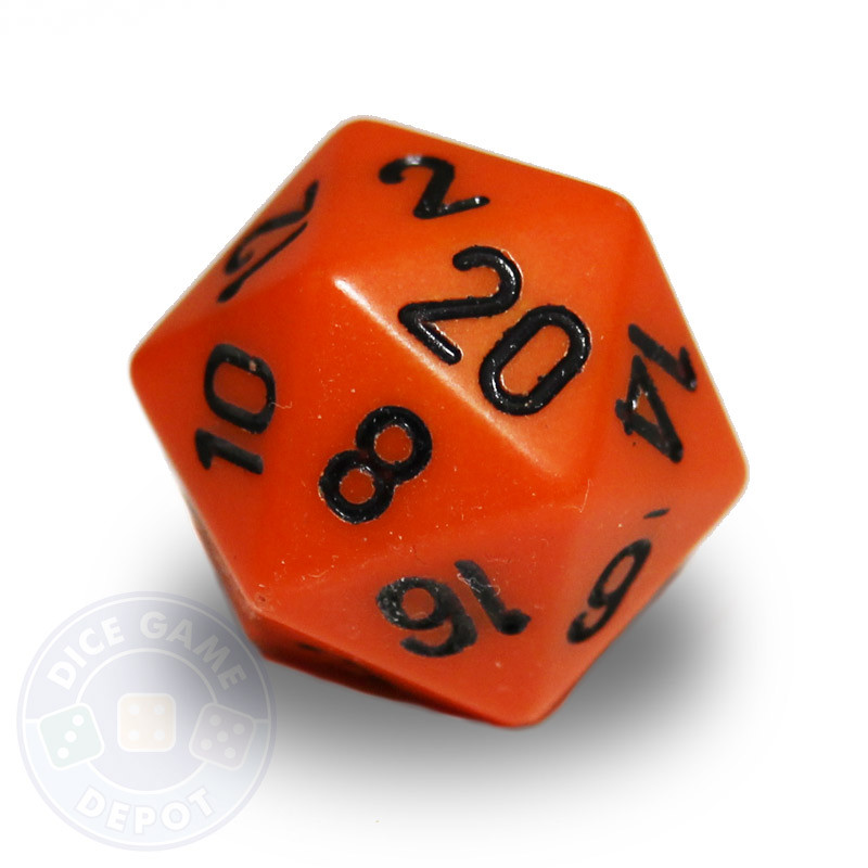 Opaque Orange 20-sided Dice for Sale (d20) | Dice Game Depot