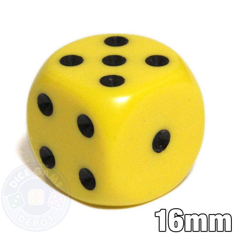 Opaque Yellow 6-Sided Dice (d6) For Sale | Dice Game Depot