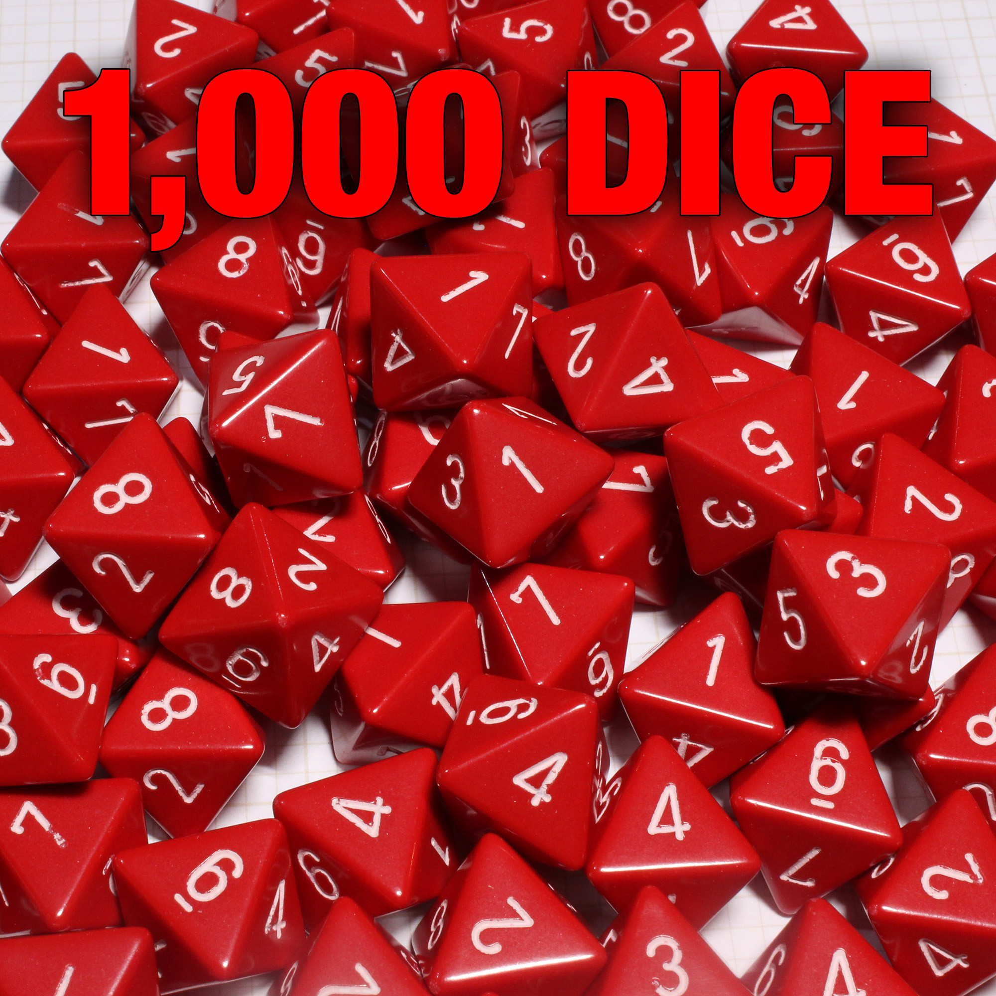 8-Sided Opaque Dice (d8) - Red - Dice Game Depot