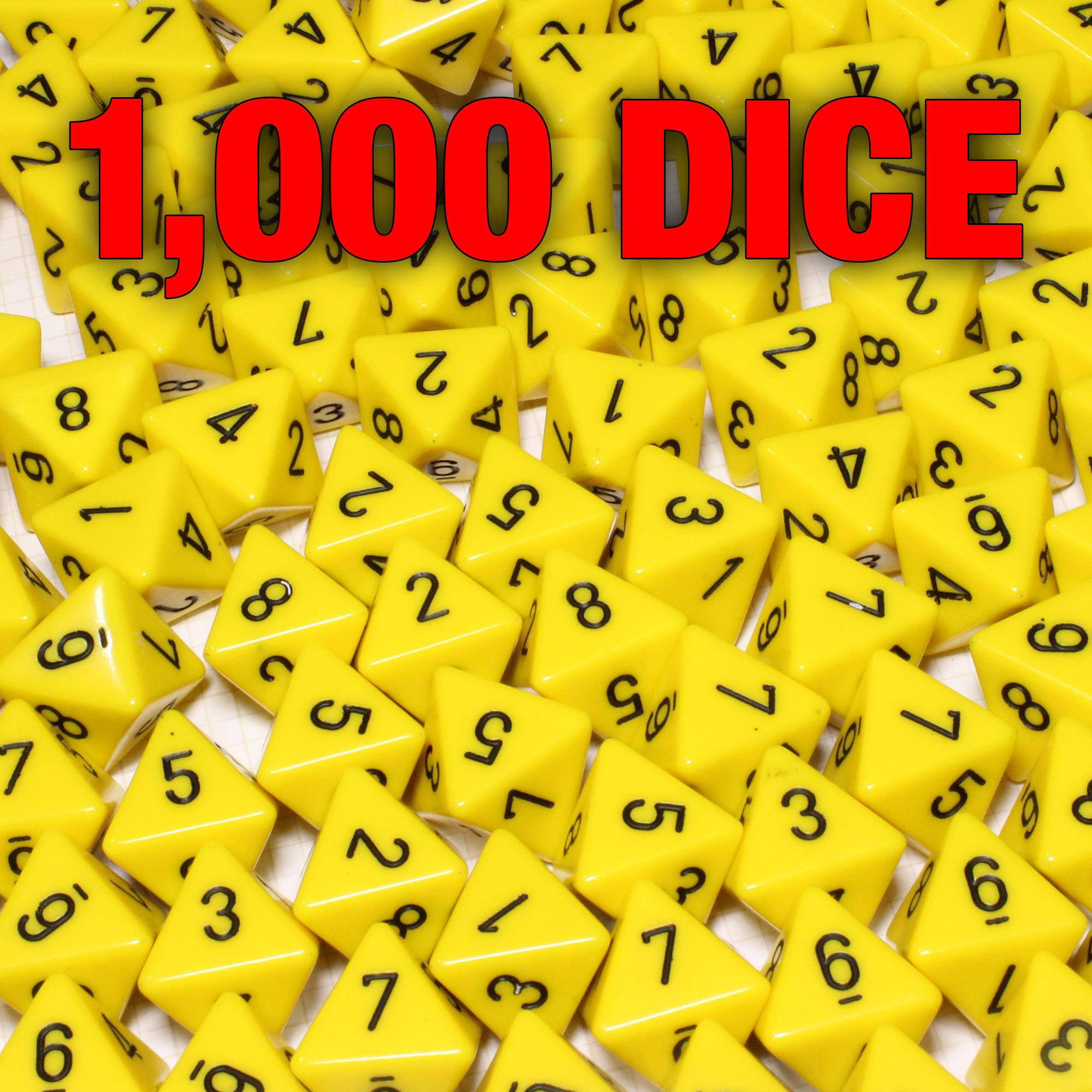 8-sided Opaque Yellow Dice (d8) | Dice Game Depot