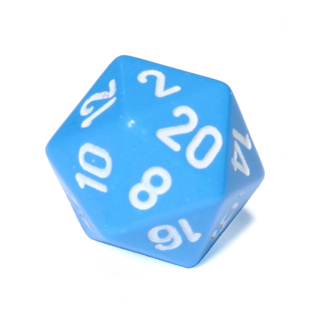 20-Sided Opaque Dice (d20) - Blue - Dice Game Depot