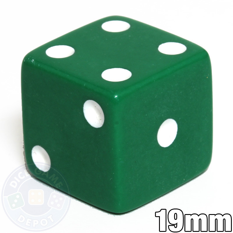 Opaque Green 6-Sided Dice (d6) For Sale | Dice Game Depot