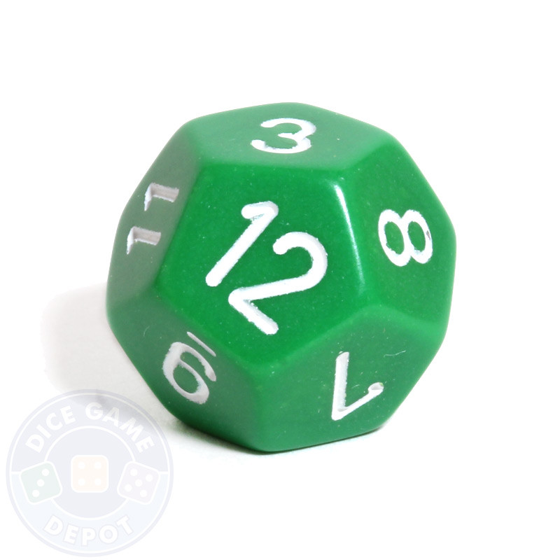 12-Sided Opaque Dice (d12) - Yellow - Dice Game Depot