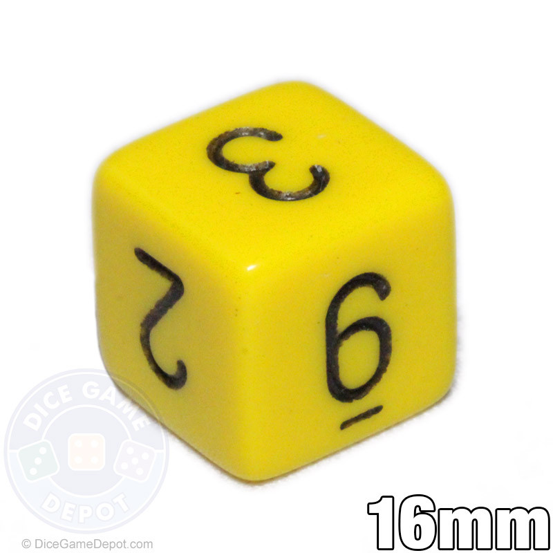 12-Sided Opaque Dice (d12) - Yellow - Dice Game Depot
