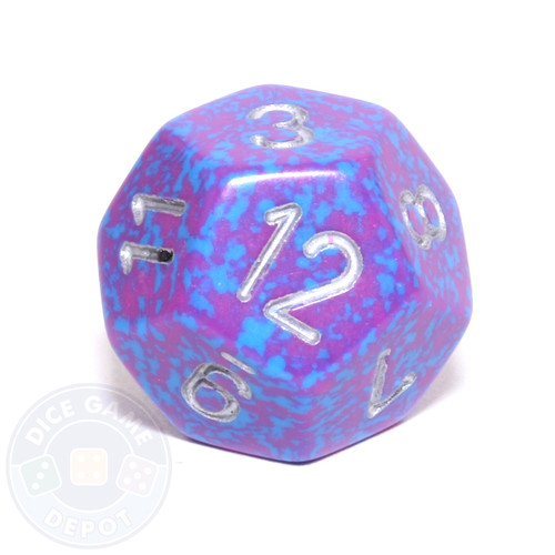 12-Sided Speckled Dice (d12) - Silver Volcano - Dice Game Depot