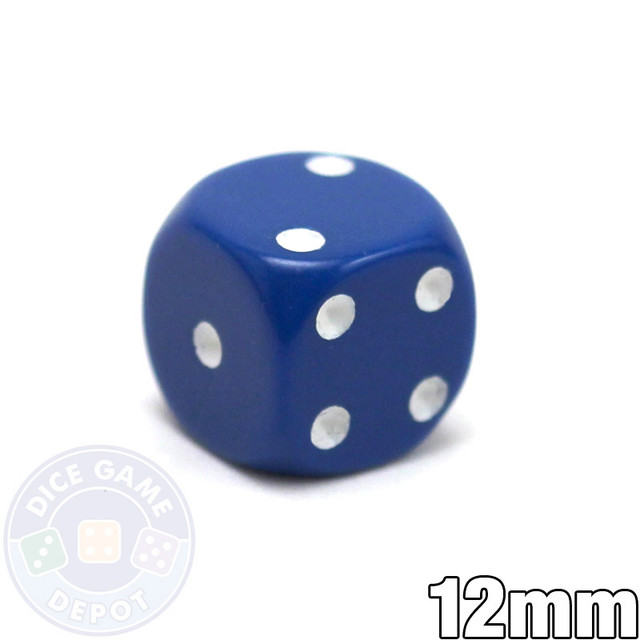 Opaque Round Corner Dice Black 12mm D6 Dice Game Depot