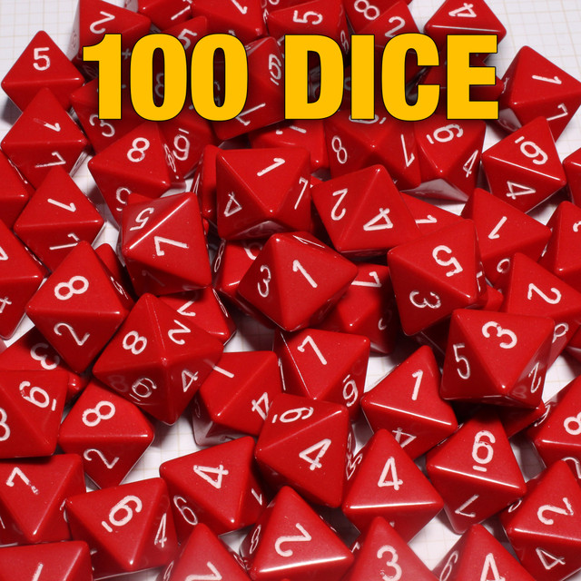 8-Sided Opaque Dice (d8) - Red - Dice Game Depot