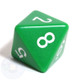 8-Sided Opaque Green Gaming Dice (d8) | Dice Game Depot