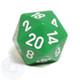 20-Sided Opaque Dice (d20) - Green - Dice Game Depot
