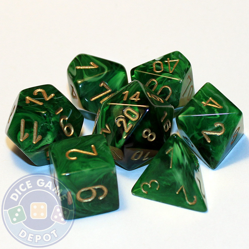 Green Vortex Dice Set for Sale | Dice Game Depot