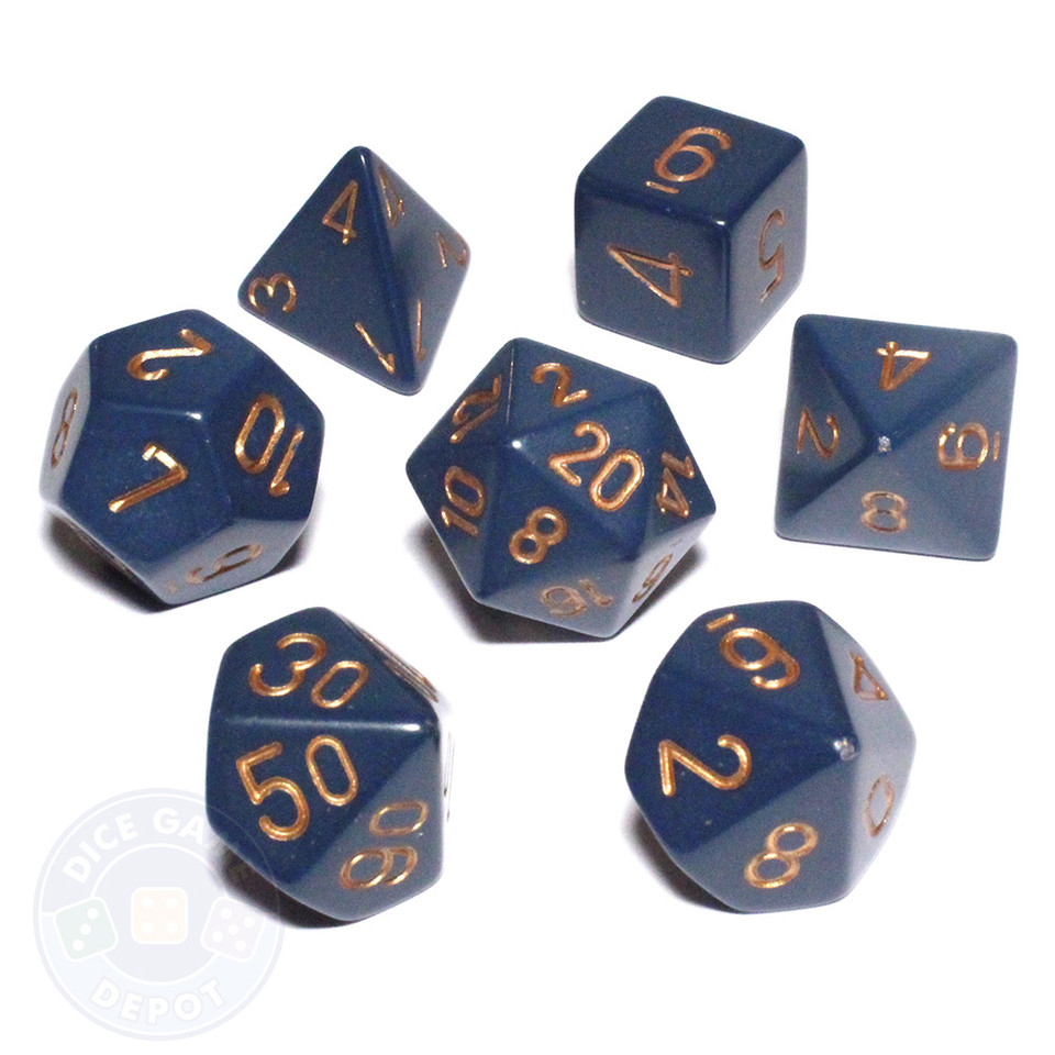 10-Sided Dice (d10) - Opaque Dusty Blue - Set of 10 - Dice Game Depot
