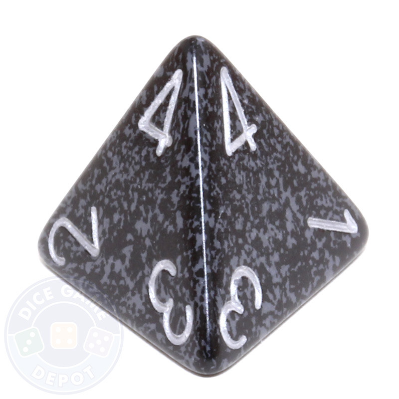 4-Sided Speckled Dice (d4) - Mercury - Dice Game Depot
