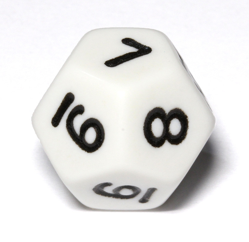 12-Sided Opaque Dice (d12) - Black - Dice Game Depot
