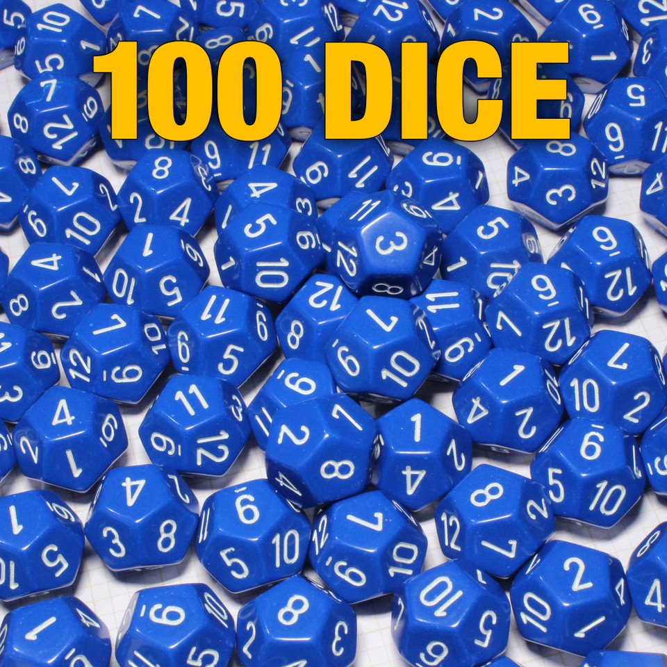12-Sided Opaque Dice (d12) - Blue - Dice Game Depot
